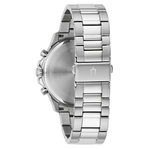 Bulova Chronograph Stainless Steel Quartz 43 mm White Dial Men's Watch ...