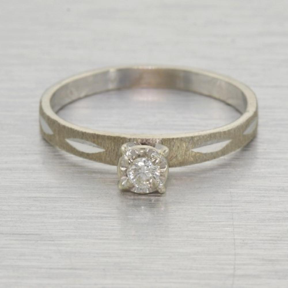 Beautiful Fine Vintage 14k Gold Diamond Solitaire Engagement Ring ...