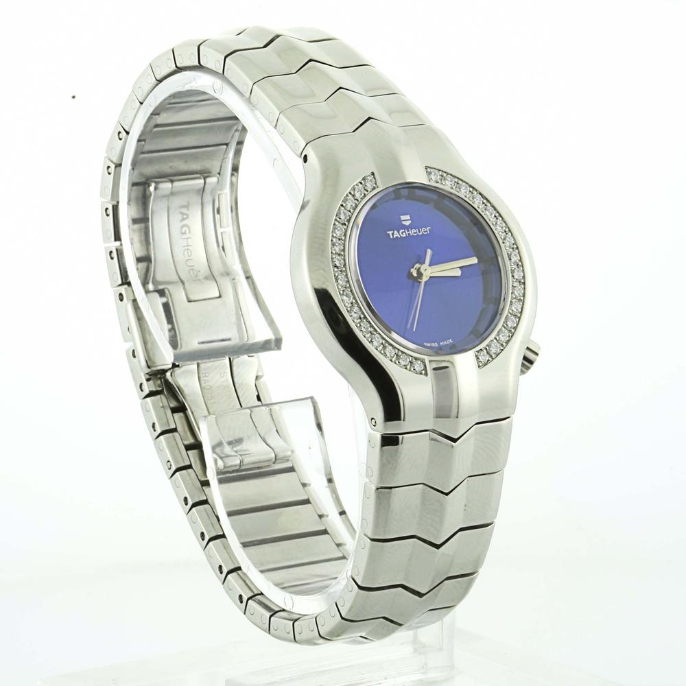 Authentic Tag Heuer Ladies Alter Ego Diamond Blue Faced Stainless Steel ...