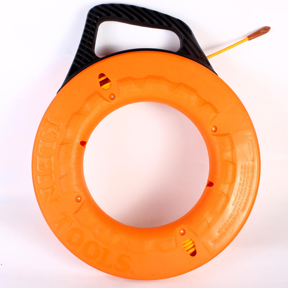 Klein Tools 100' ft Foot Non Conductive Hand Held Fiberglass Fish Tape ...