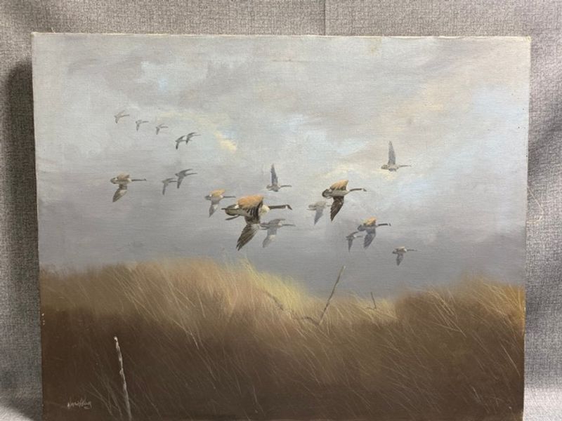 Signed Acrylic Painting Of Geese By Wayne Fulcher - Unframed - Lot 1022