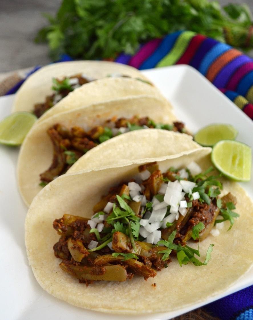 Tacos de nopales de 140 Kcal - Receta fácil en la app Avena