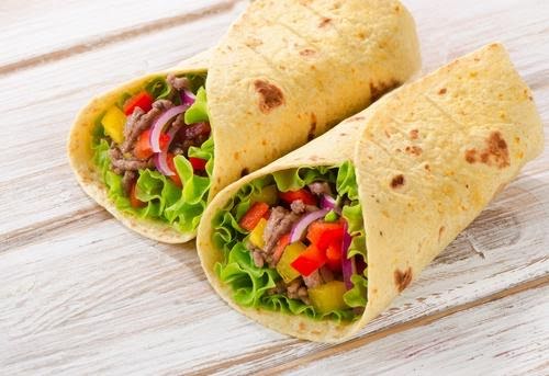 Burrito de vegetales de 183 Kcal - Receta fácil en la app Avena
