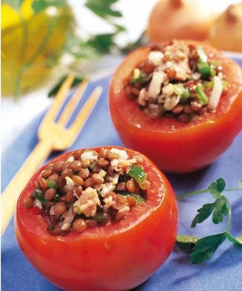 Tomates rellenos de 188 Kcal - Receta fácil en la app Avena
