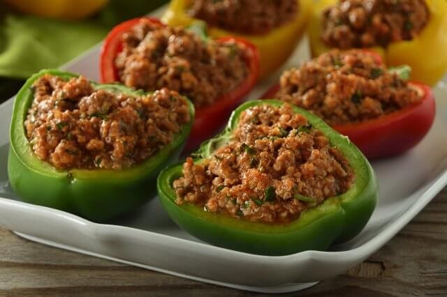 Carne molida con pimientos de 71 Kcal - Receta fácil en la app Avena