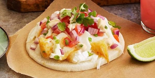 Tostadas de jícama con atún de 62 Kcal - Receta fácil en la app Avena