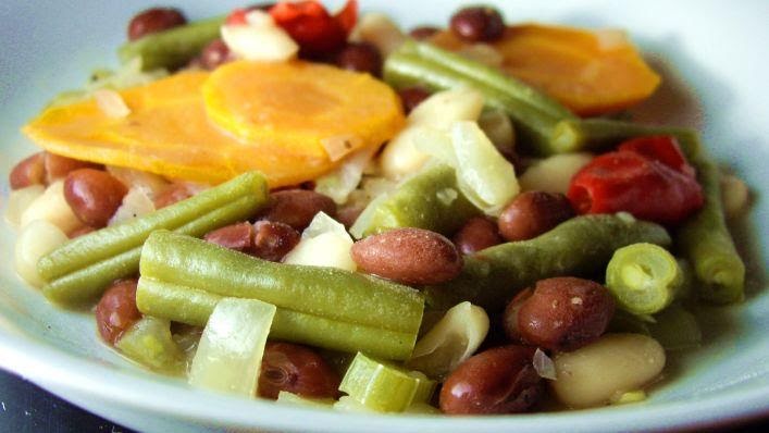 Verduras y frijol de 216 Kcal - Receta fácil en la app Avena