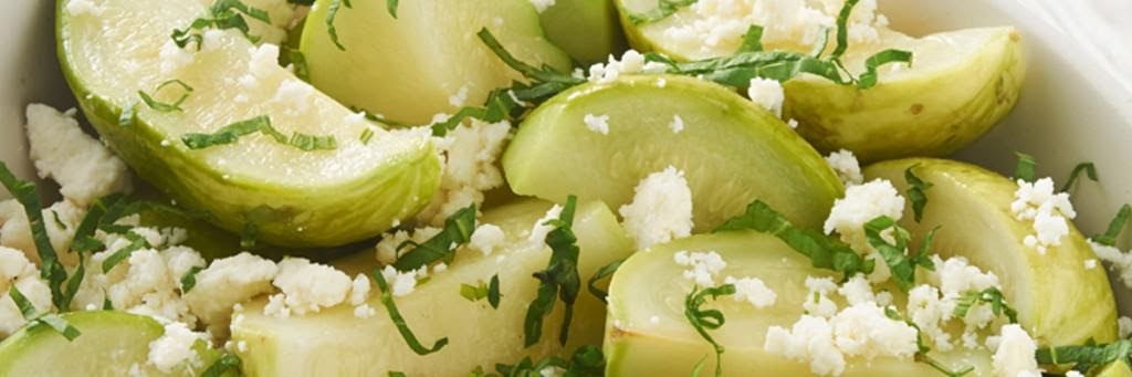 Chayotes con queso fresco de 125 Kcal - Receta fácil en la app Avena