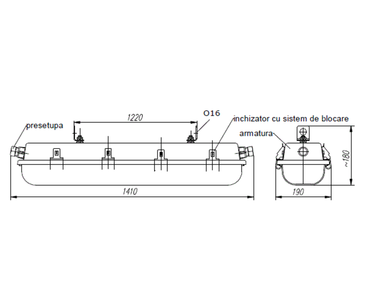 Antiex > Corpuri de iluminat > CFSM-03-LED 4000K II 2G Ex eb mb op is ...