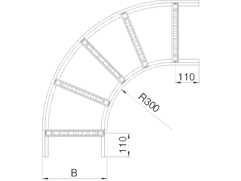 Trasee Cabluri > Pat Metalic > Pat tabla tip scara > 90° Cot- FS | Type ...