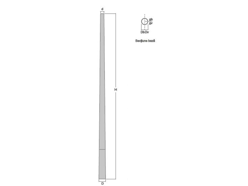 Corpuri de iluminat > Stalpi > Stalp din beton armat centrifugat cu un ...