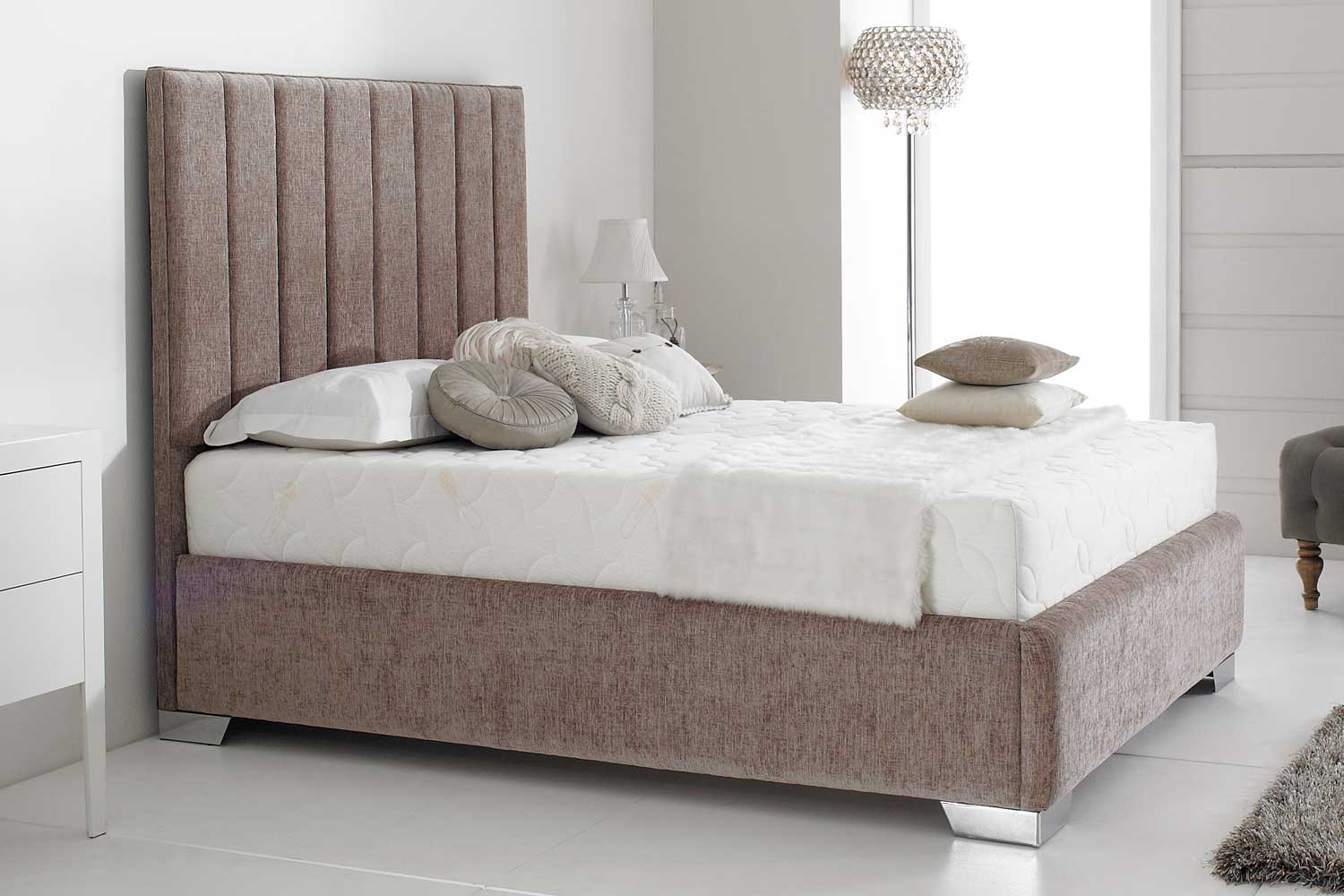 Joseph Coral Fabric Bed Frame - AAA Beds