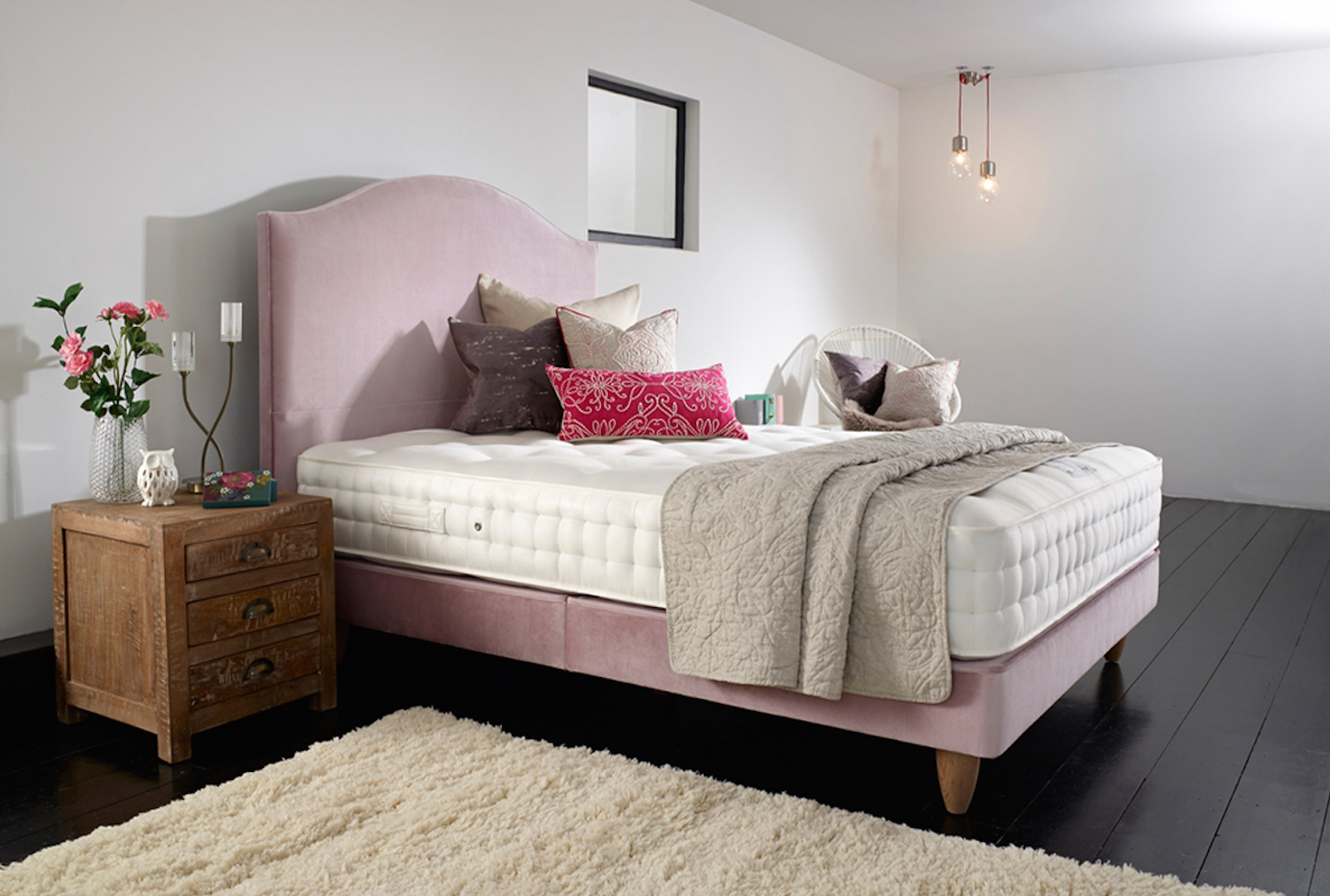 Shallow Universal Divan Base With Beech Legs - AAA Beds