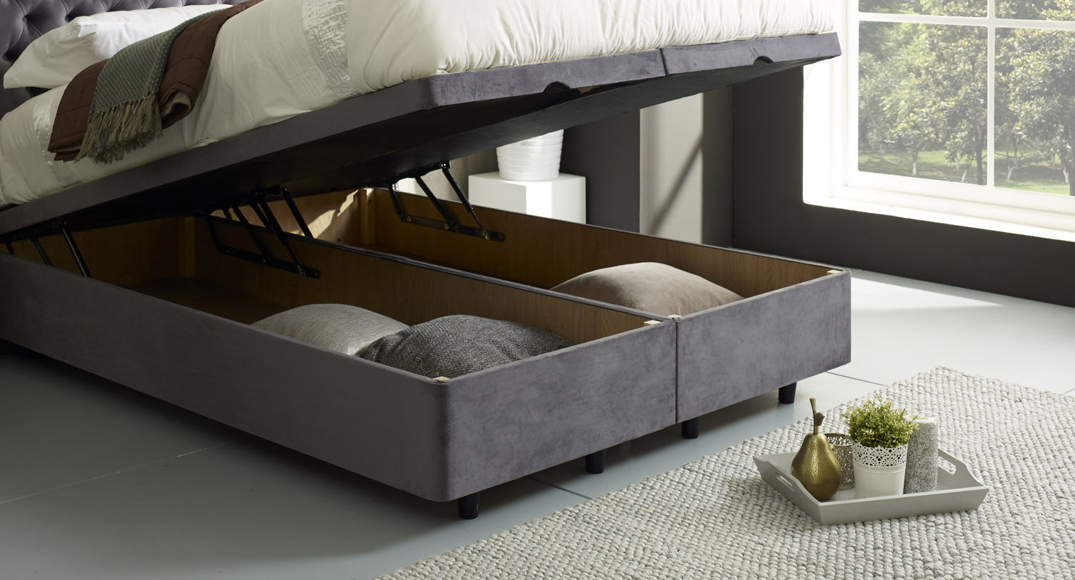 Saffron Chesterfield Floating Ottoman Bed Frame - AAA Beds