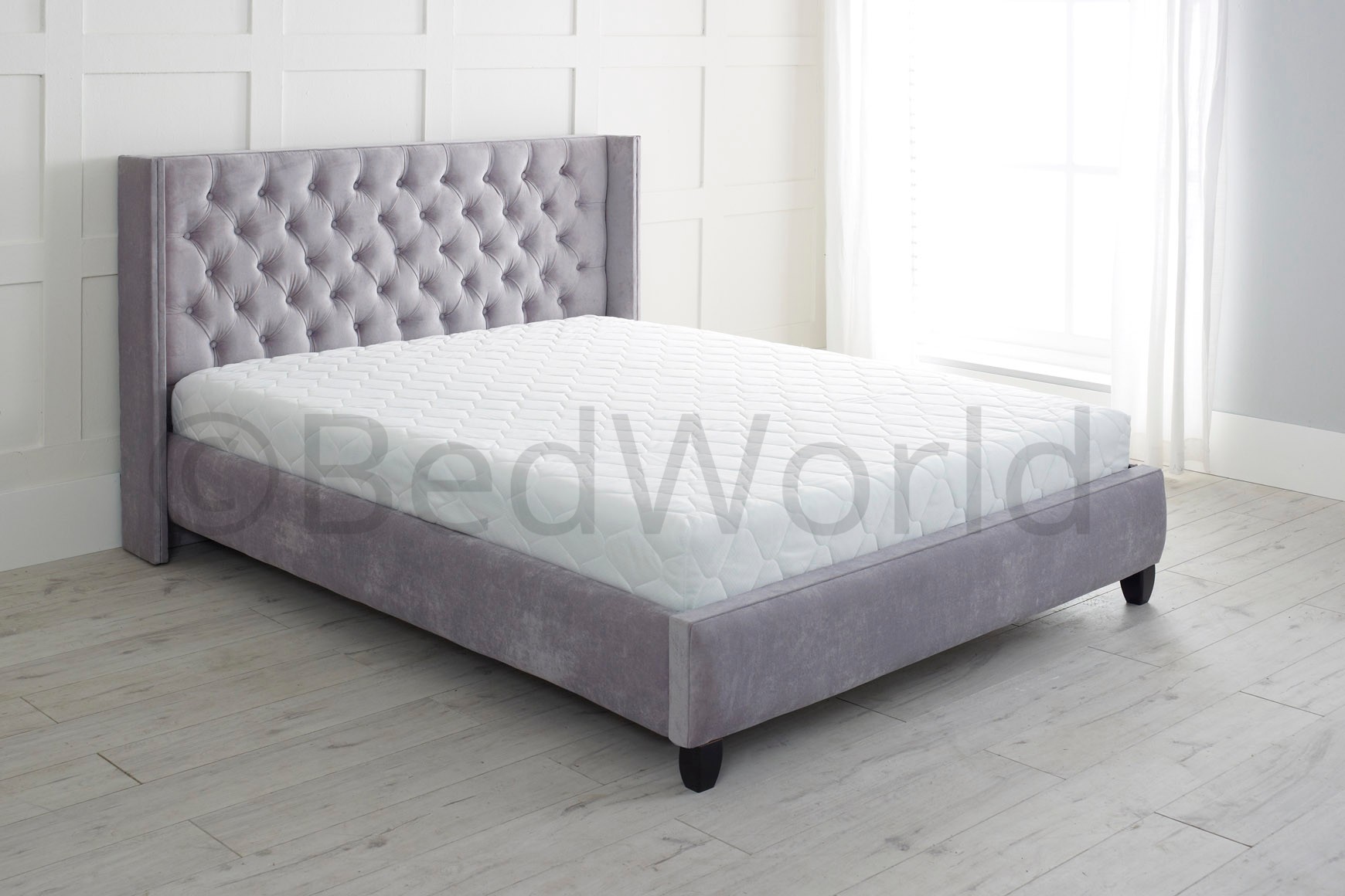 Marco Chesterfield Upholstered Wing Bed Frame - AAA Beds