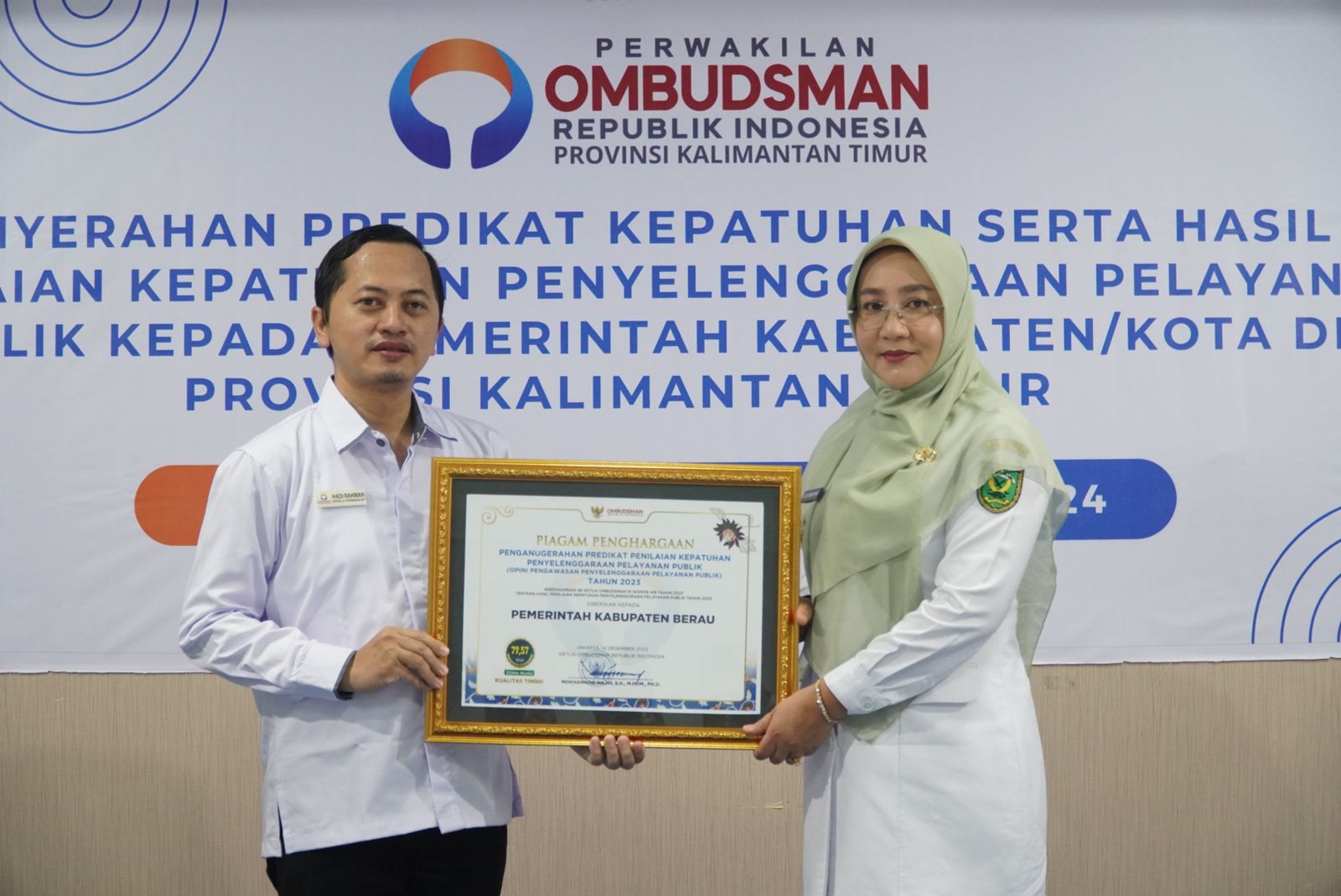 Berau Raih Predikat Kepatuhan Tinggi dari Ombudsman, Bupati: Motivasi ... Berau Raih Predikat Kepatuhan Tinggi dari Ombudsman, Bupati: Motivasi ...