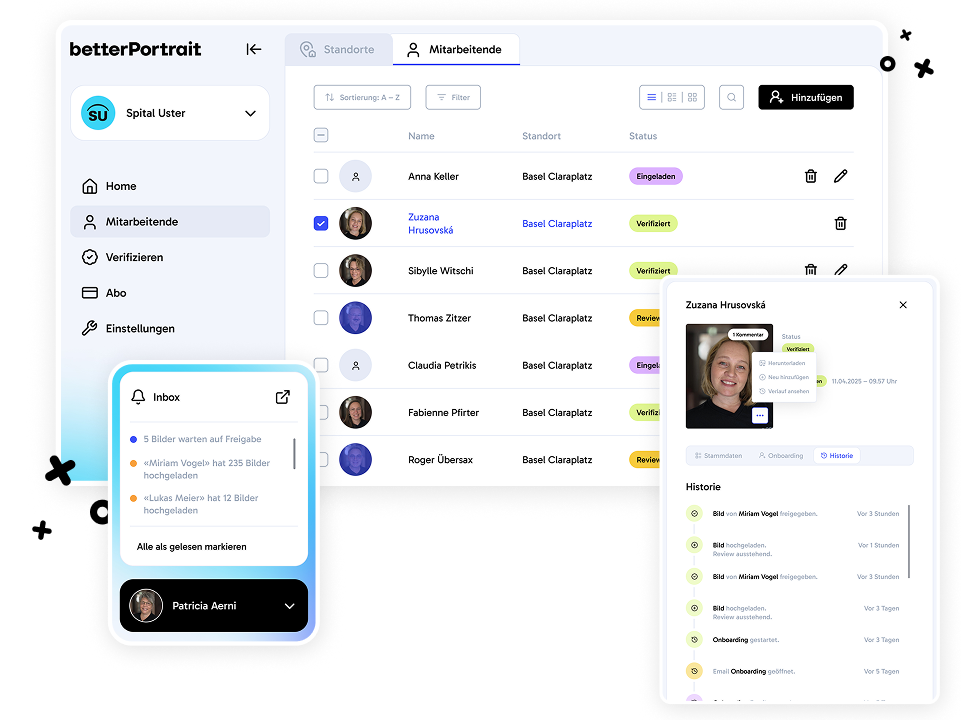 Dashboard zur Verwaltung