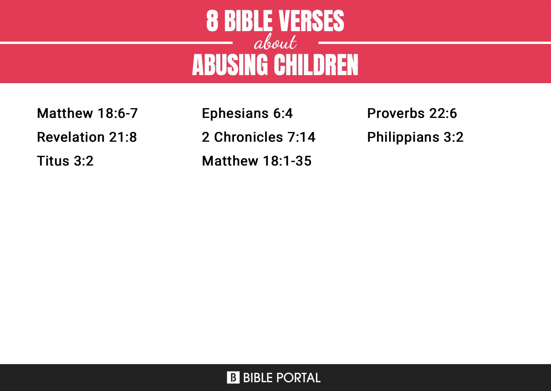 8 Bible Verses about Abusing Children