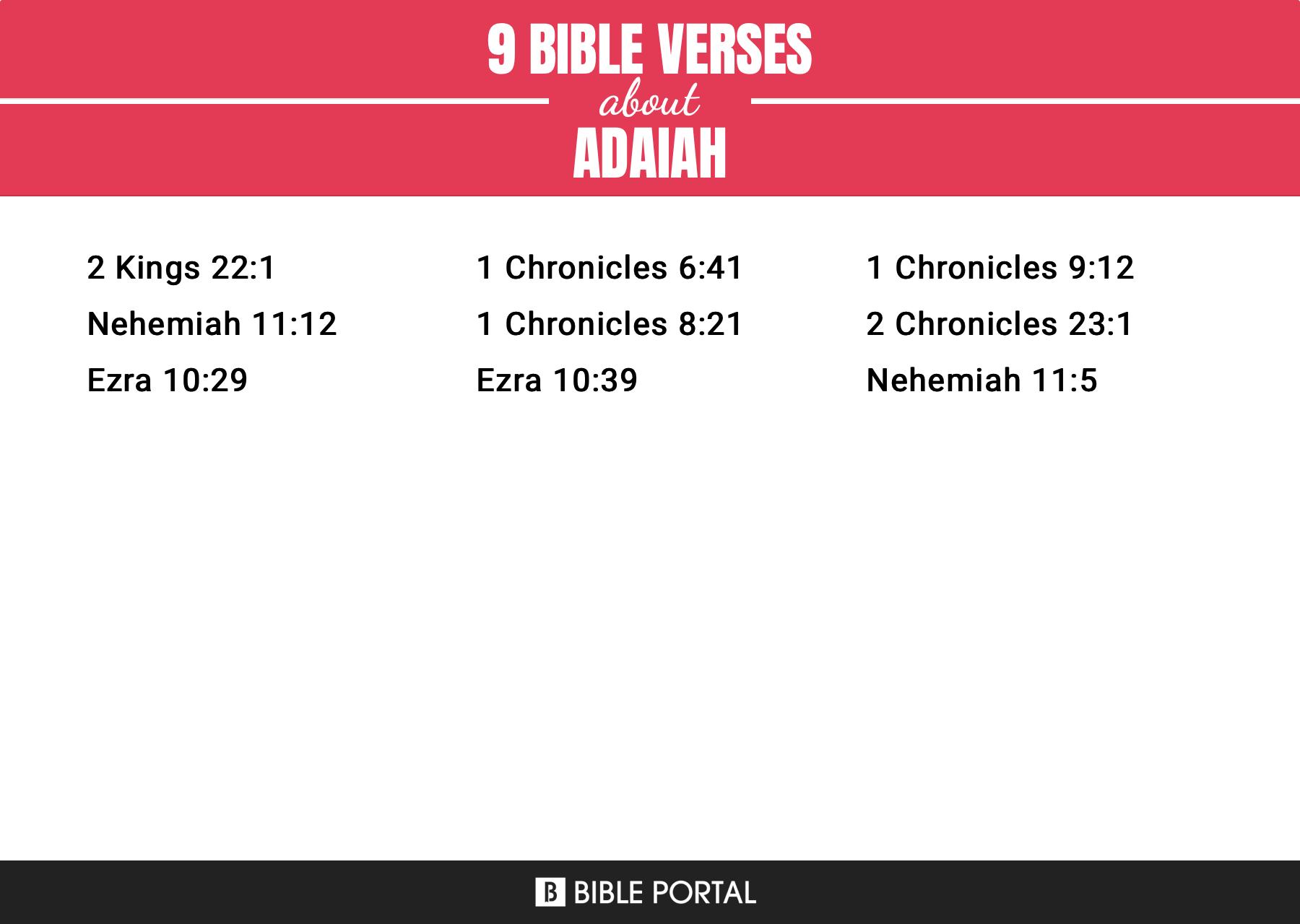9 Bible Verses about Adaiah