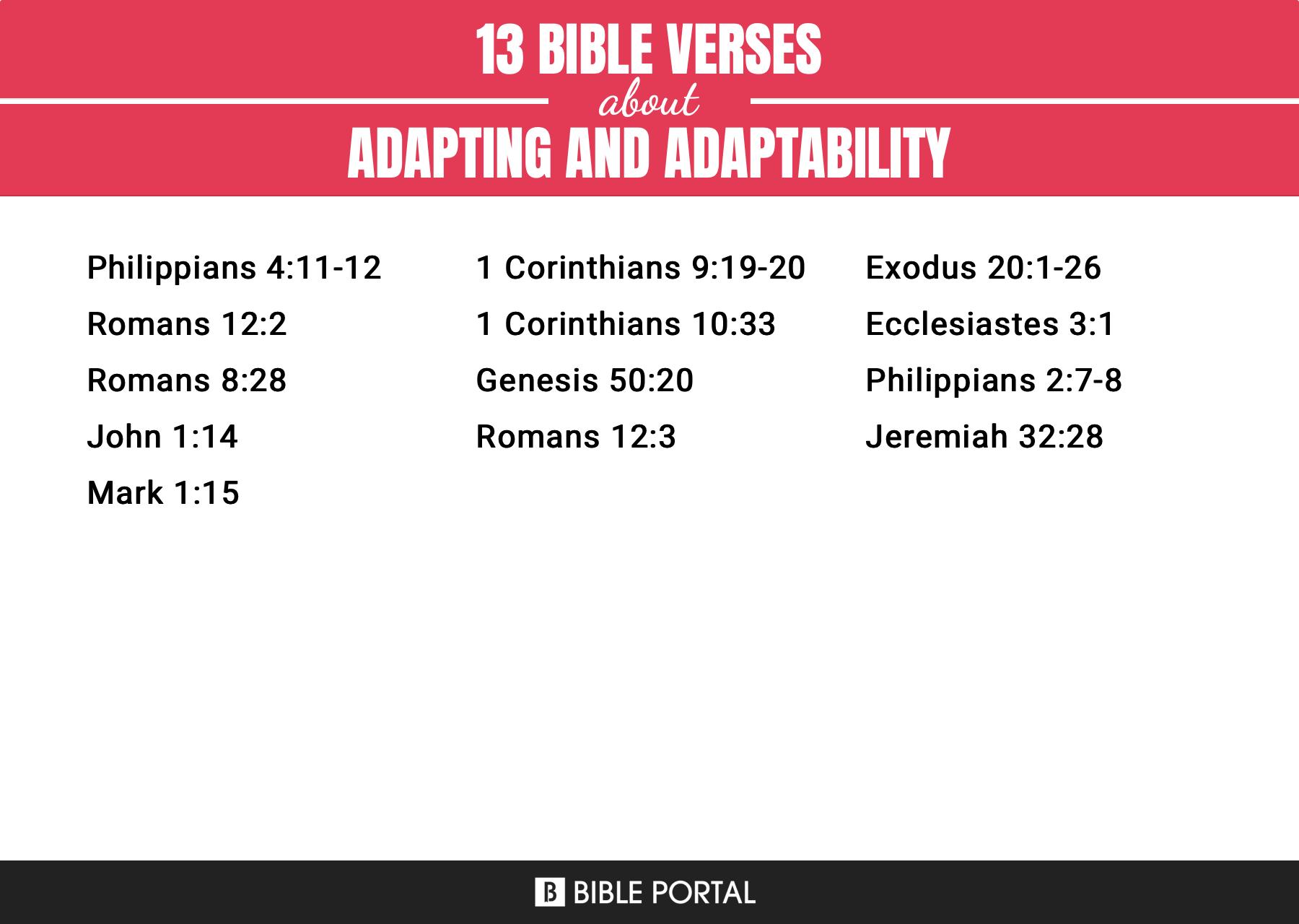 13 Bible Verses about Adapting And Adaptability