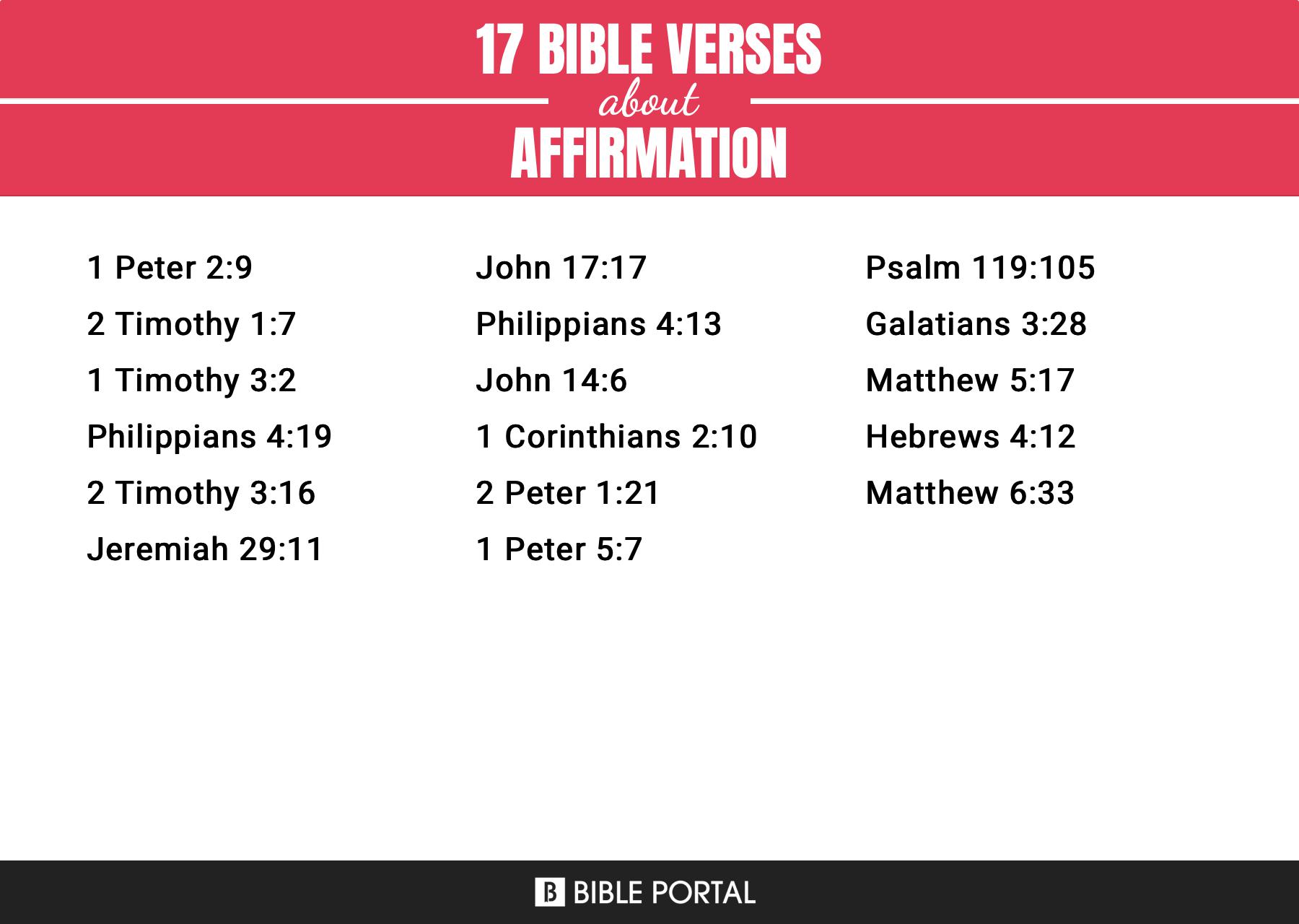 17 Bible Verses about Affirmation