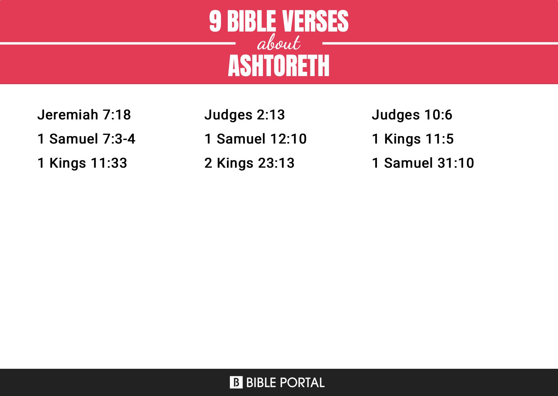 9 Bible Verses about Ashtoreth