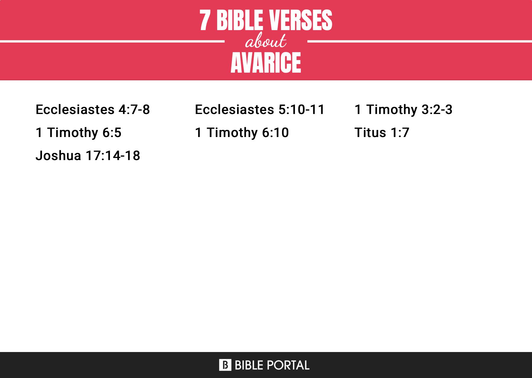 7 Bible Verses about Avarice