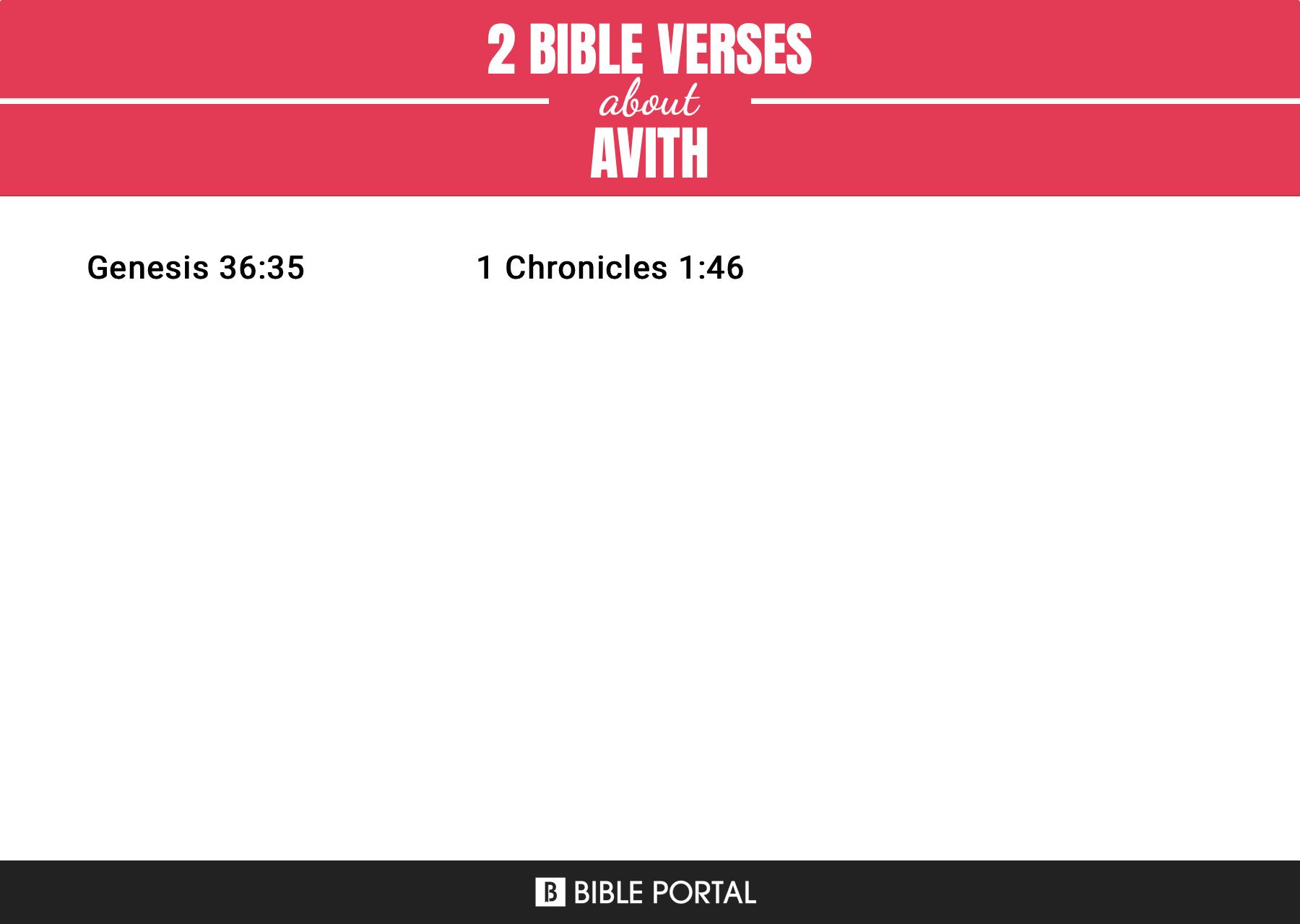 2 Bible Verses about Avith
