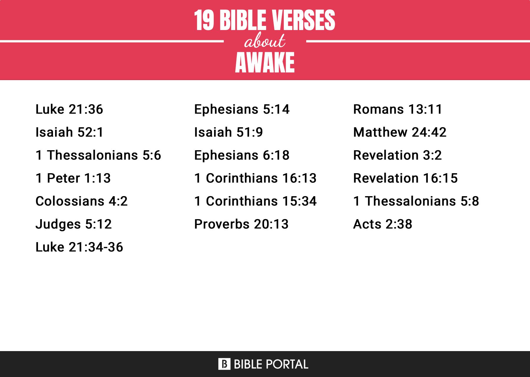 19 Bible Verses about Awake