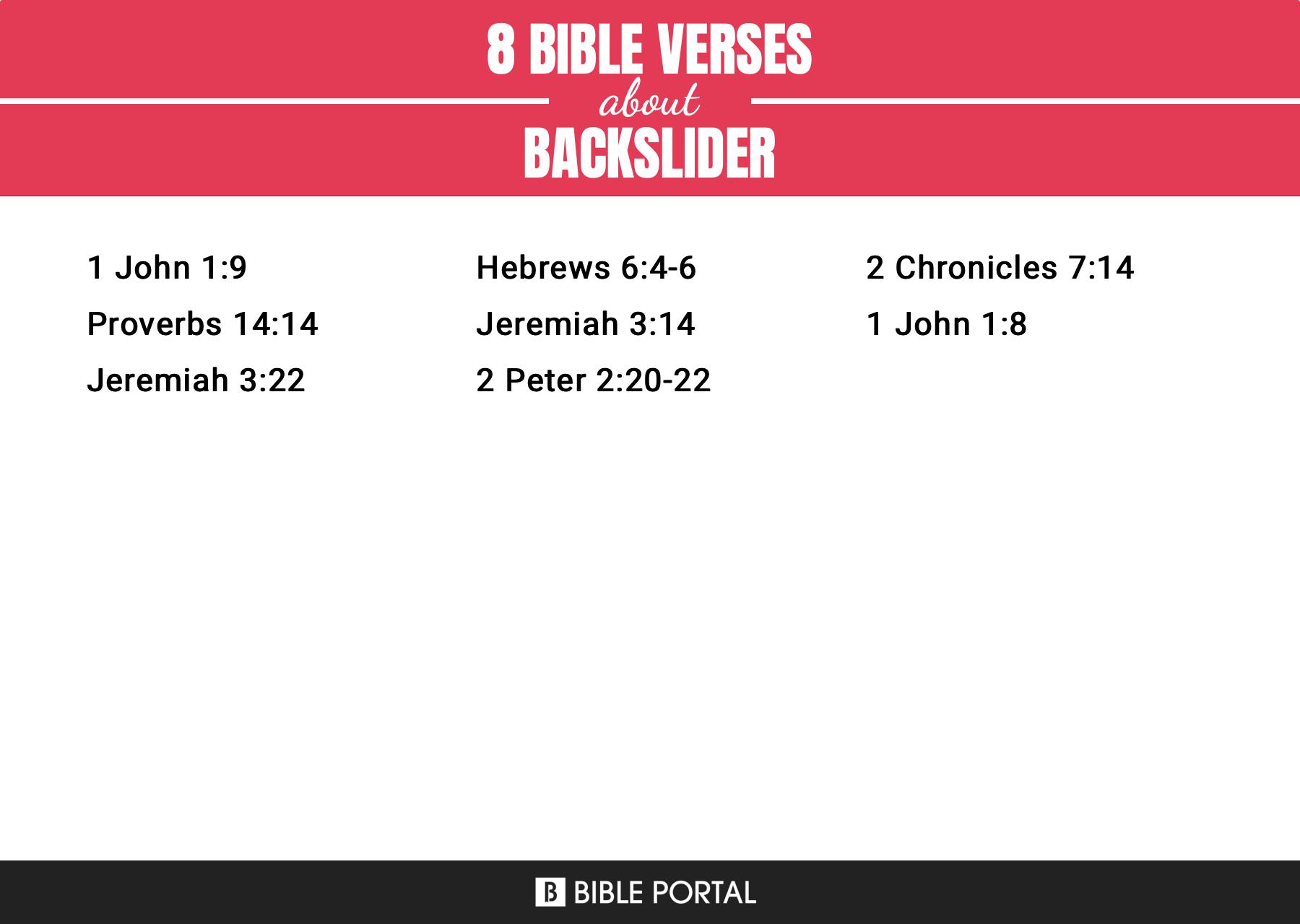 8 Bible Verses about Backslider
