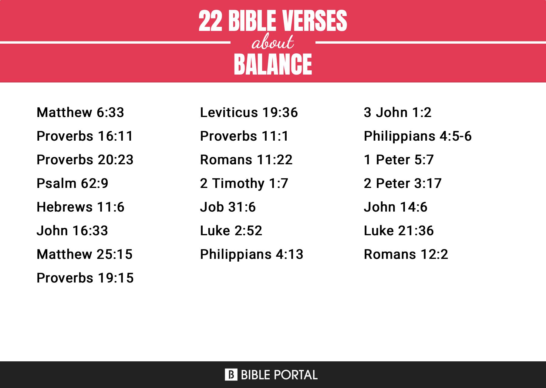22 Bible Verses about Balance