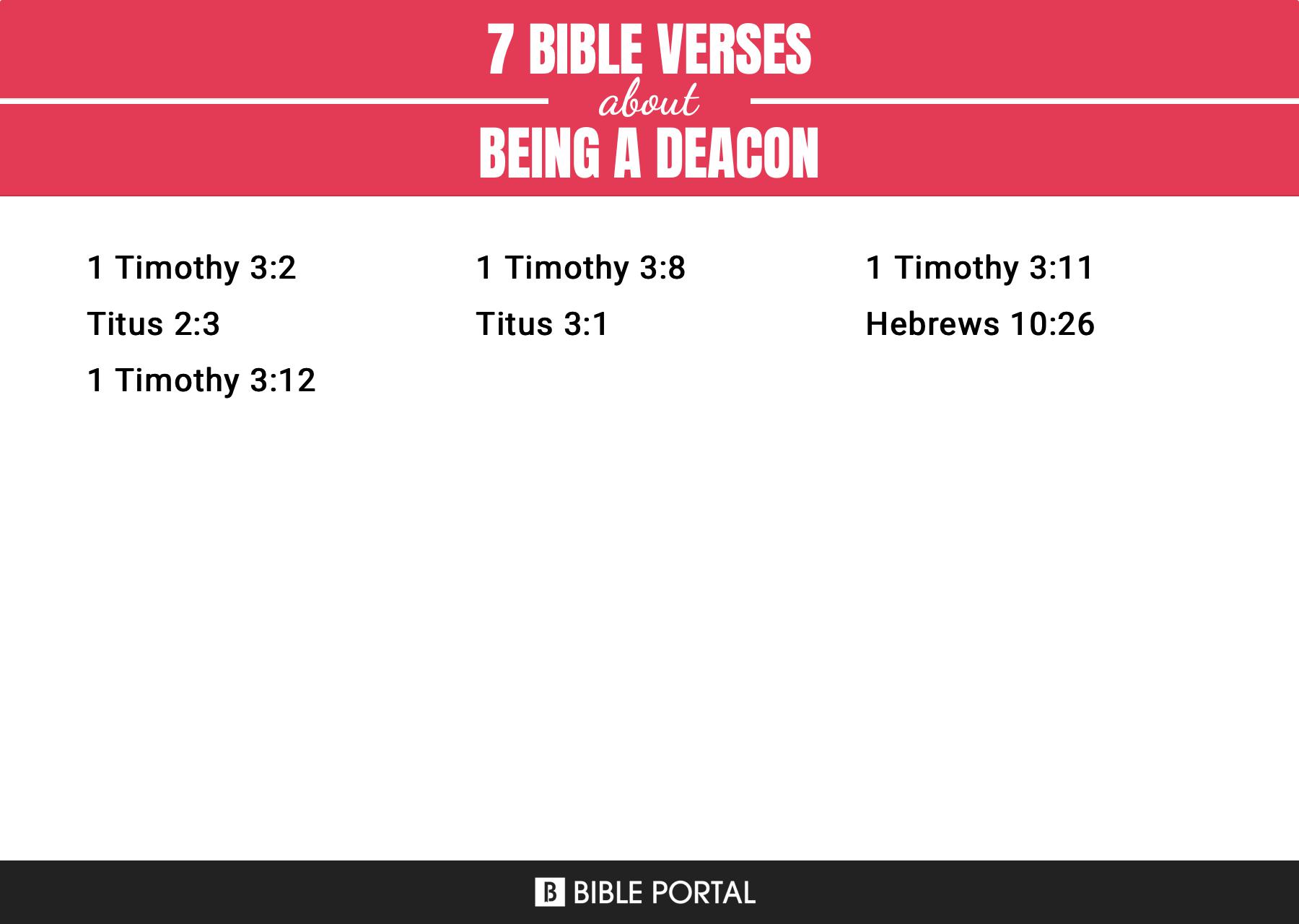 7 Bible Verses about Being A Deacon