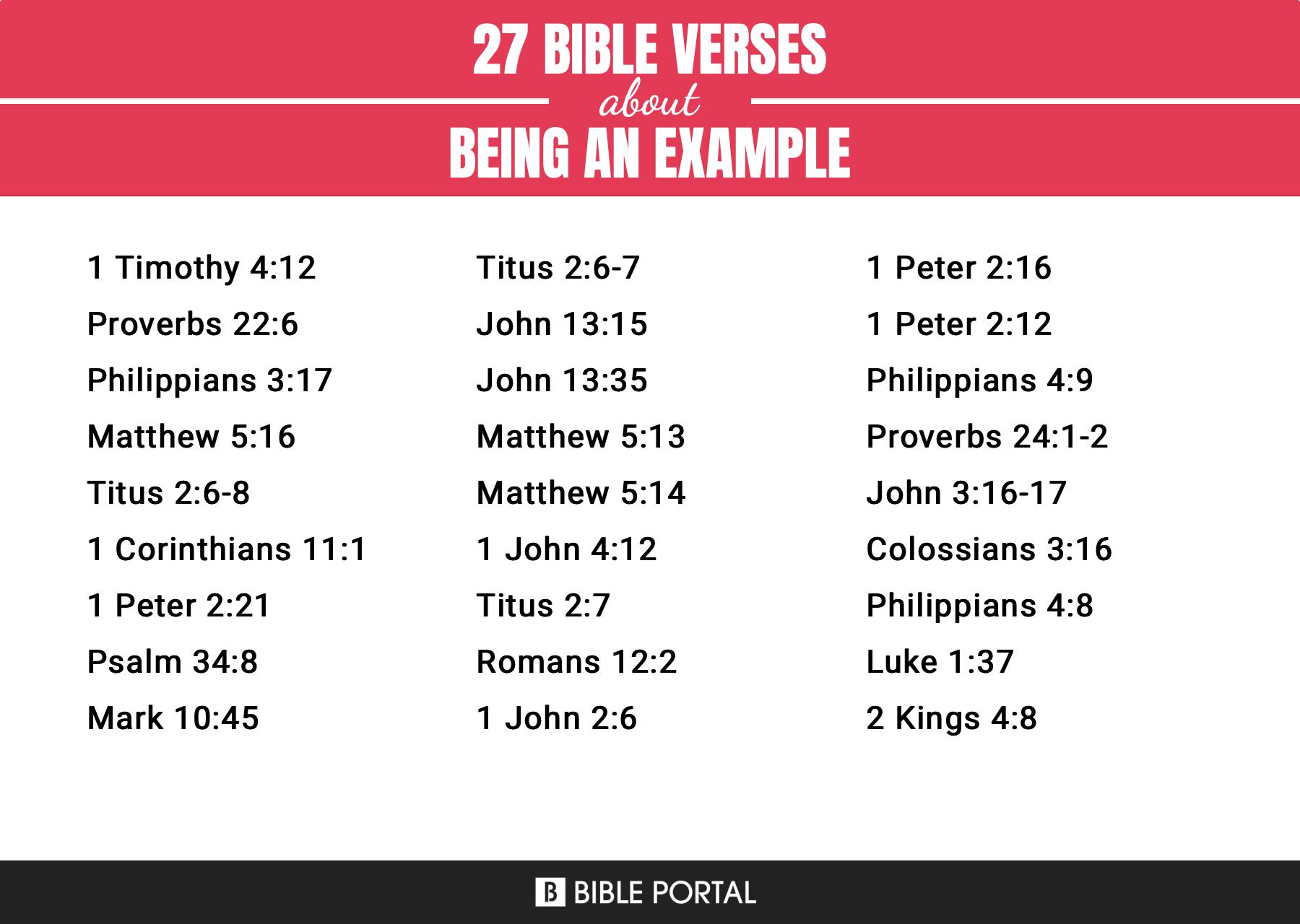 27 Bible Verses about Being An Example