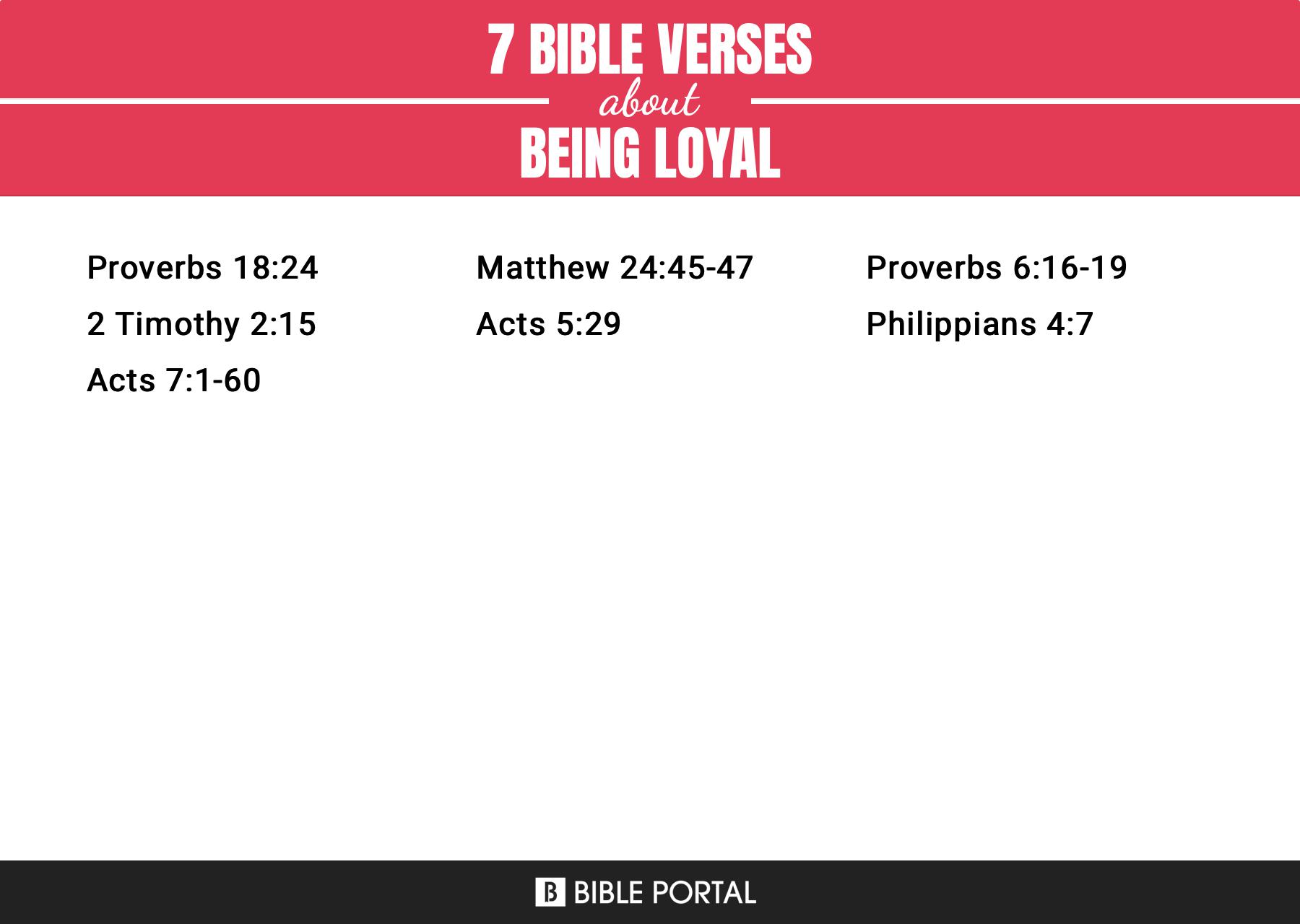 7 Bible Verses about Being Loyal?
