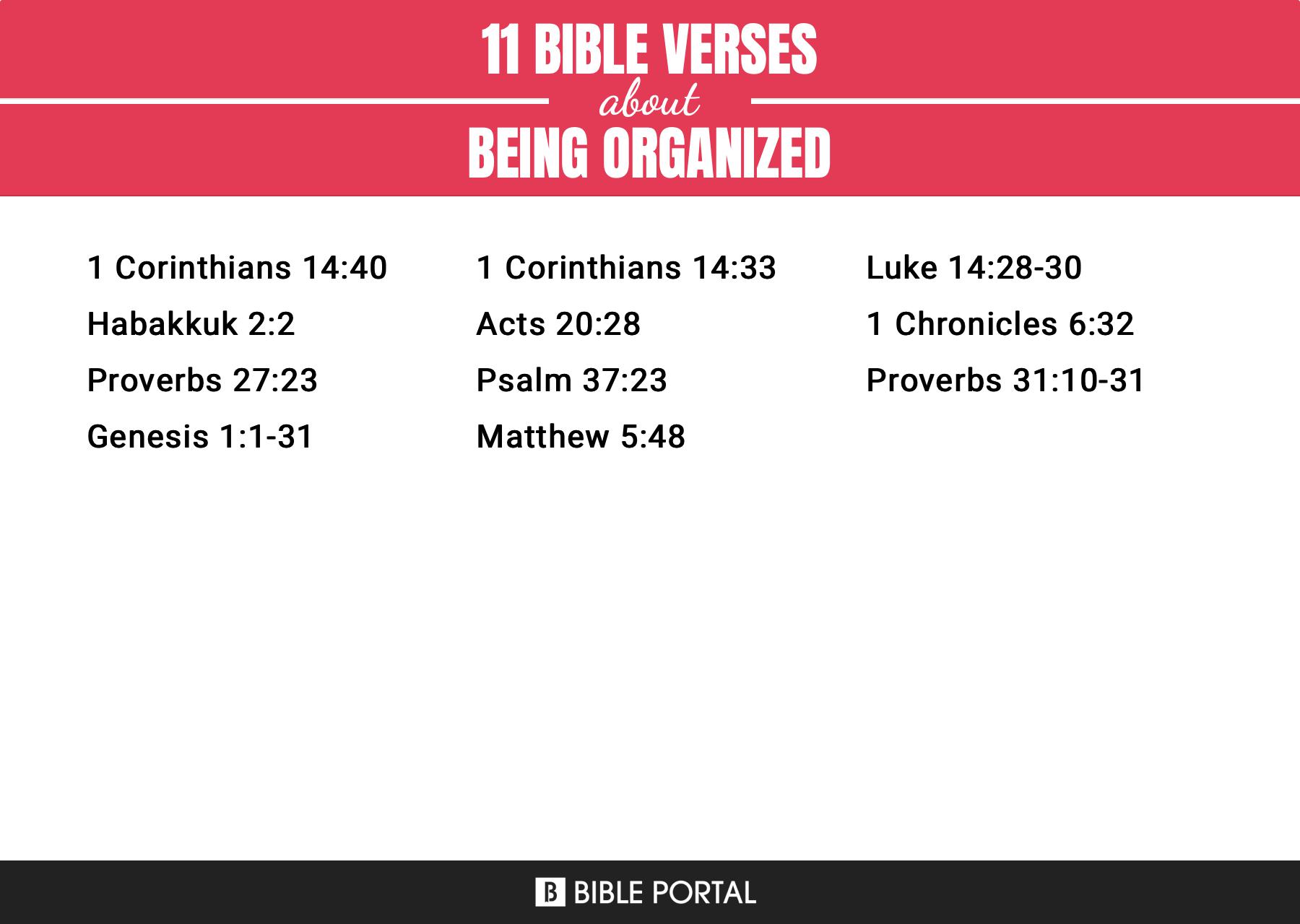 11 Bible Verses about Being Organized