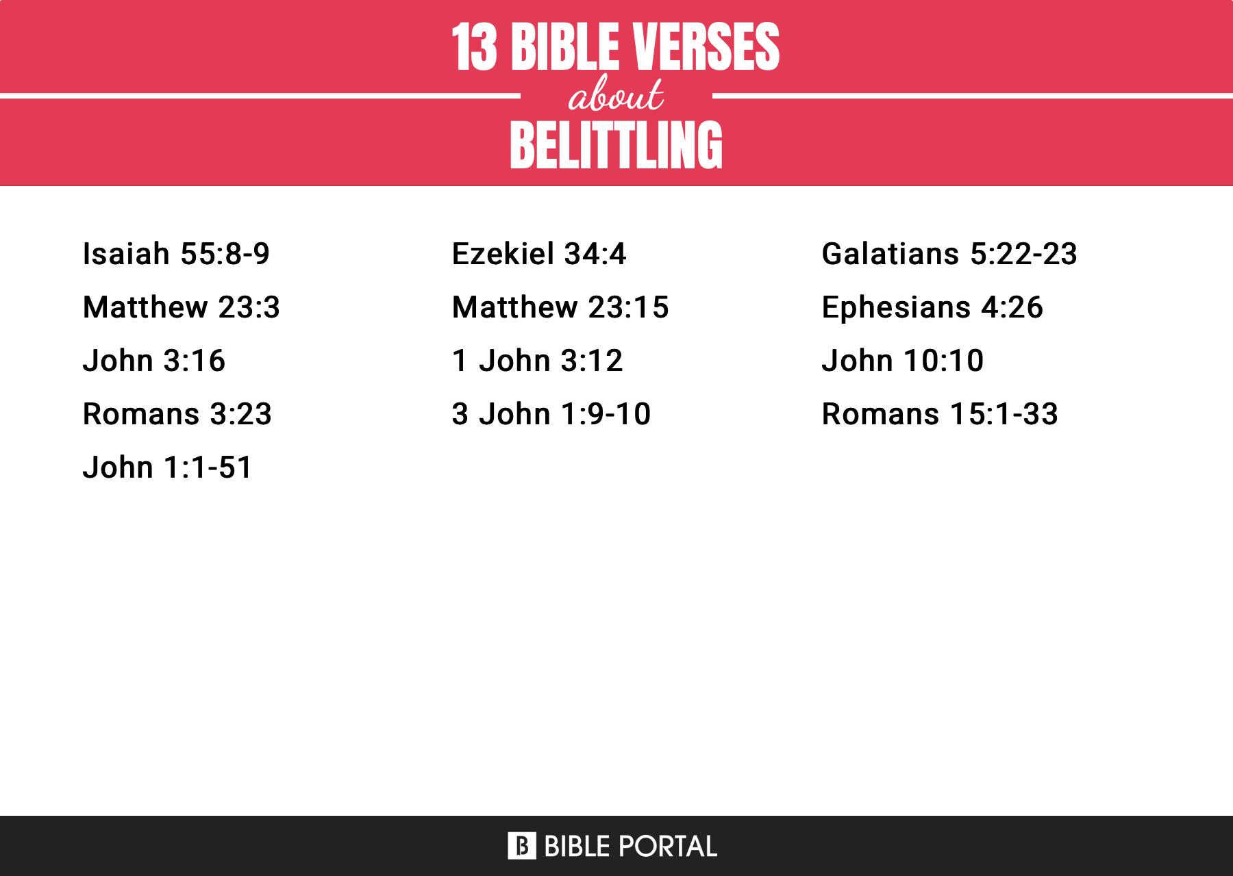 13 Bible Verses about Belittling