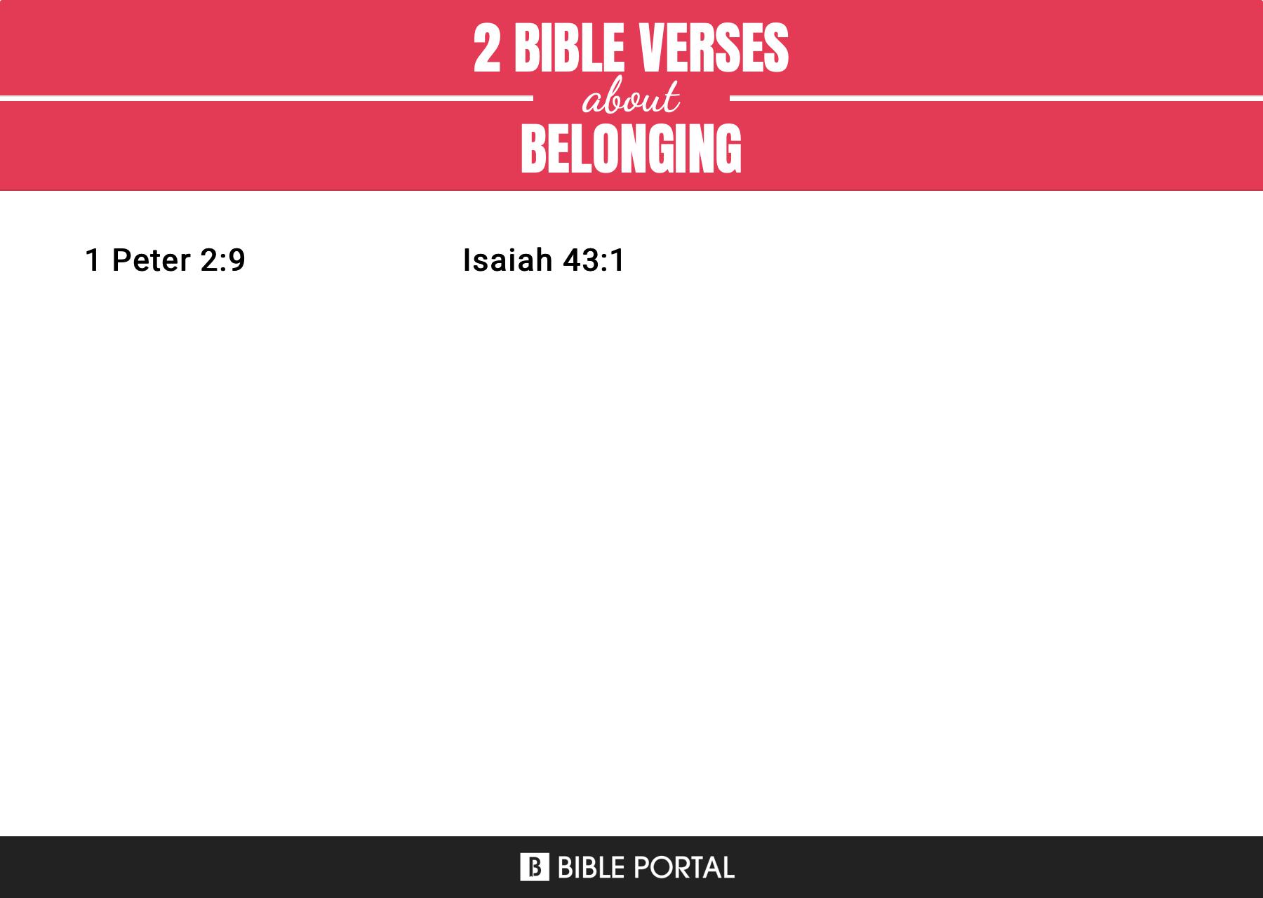 2 Bible Verses about Belonging