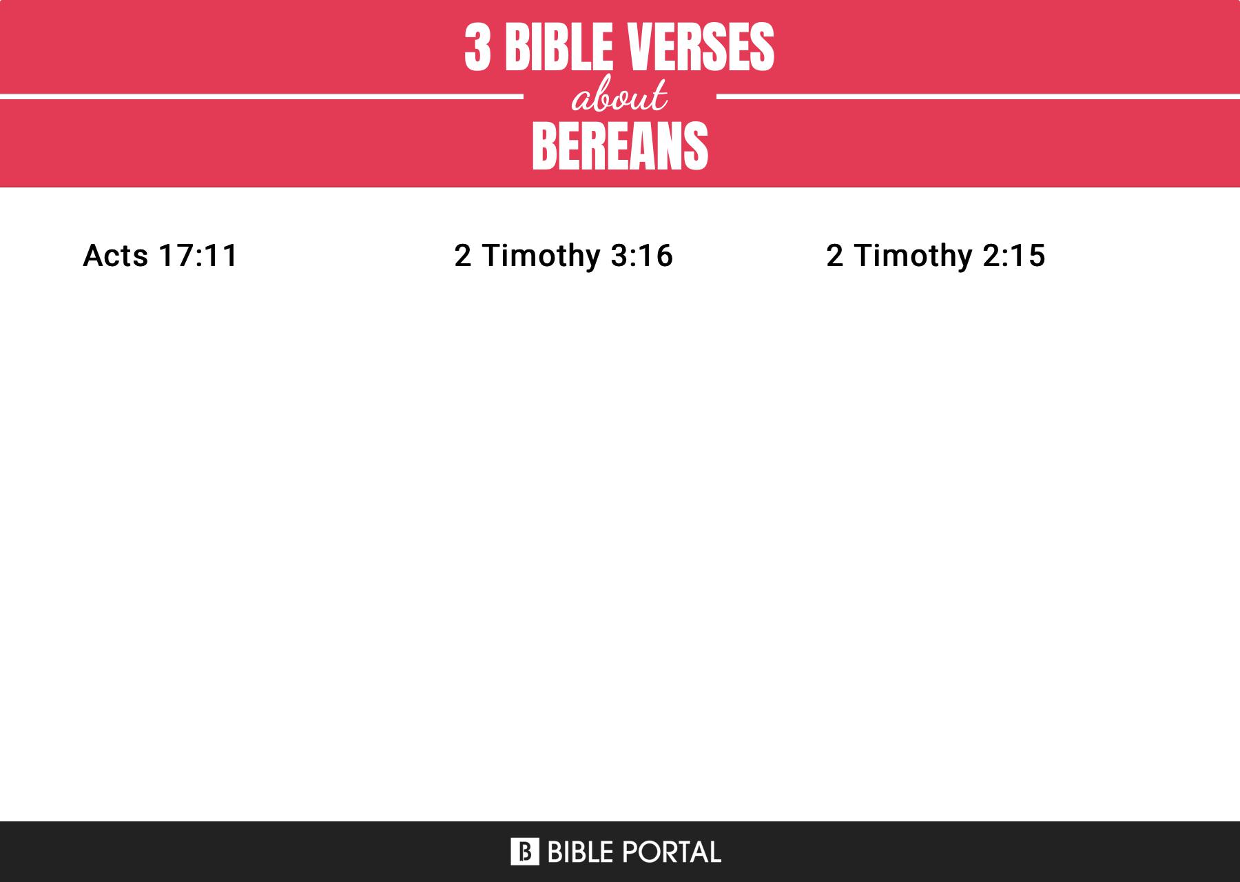 3 Bible Verses about Bereans