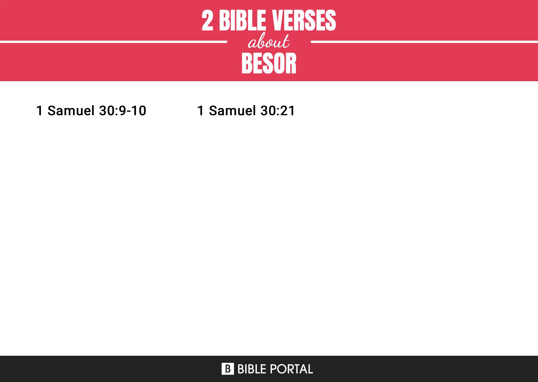 2 Bible Verses about Besor