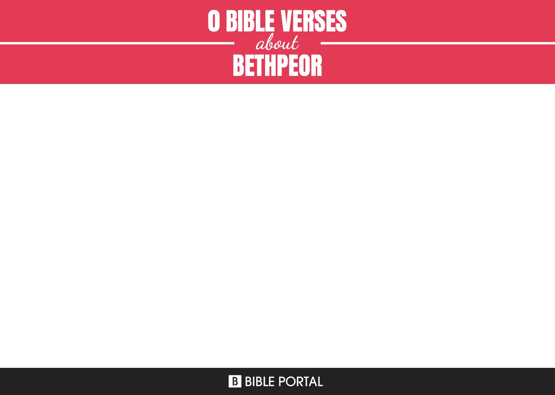 4 Bible Verses about Beth-peor