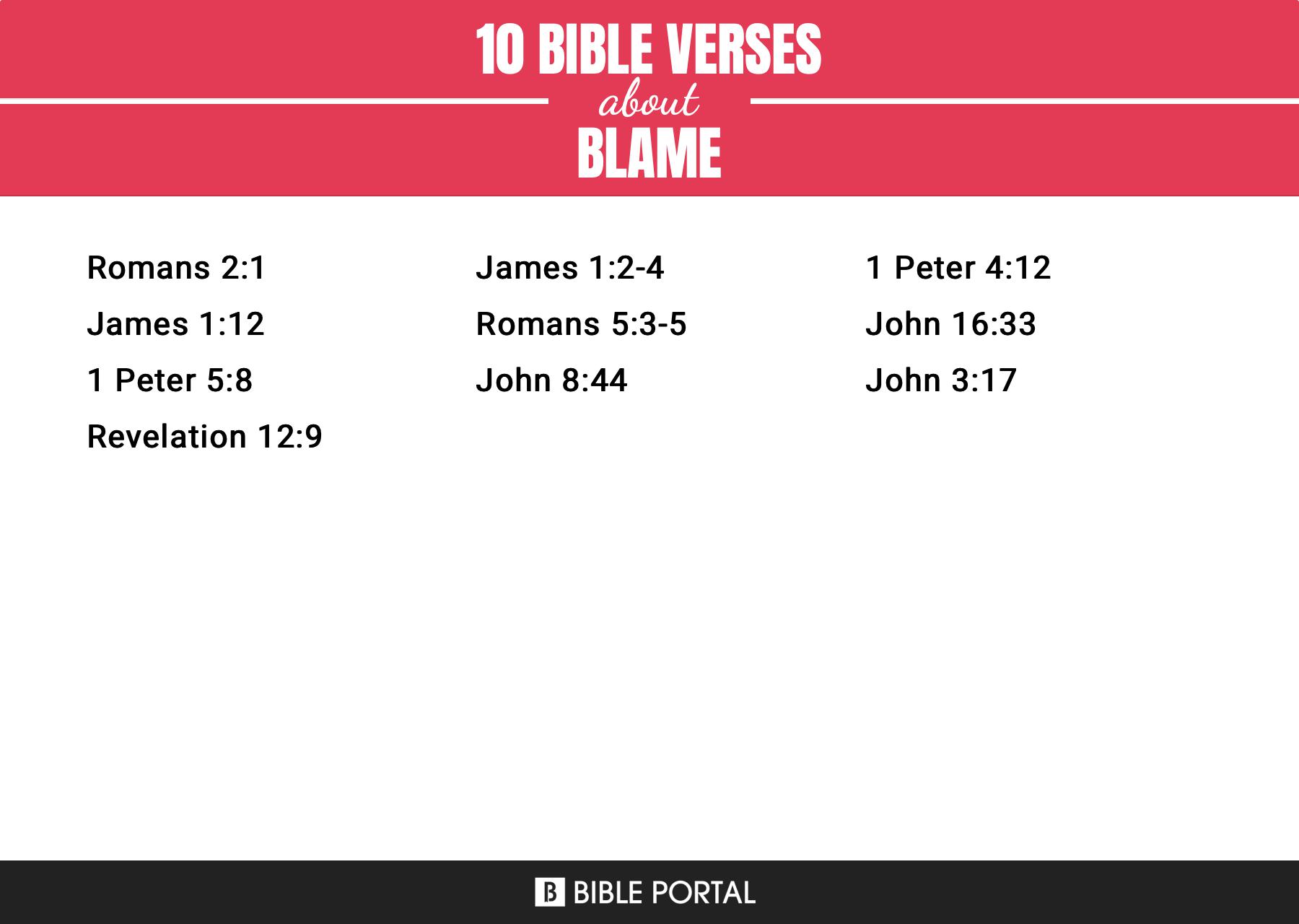 10 Bible Verses about Blame?