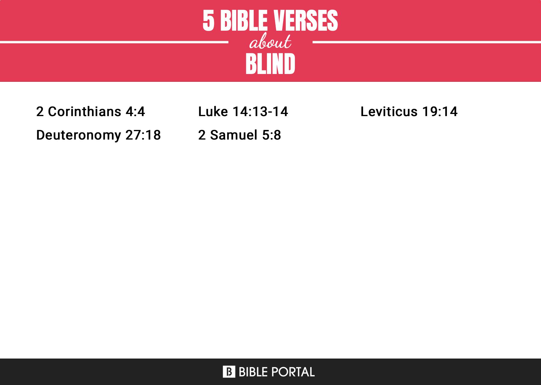 5 Bible Verses about Blind