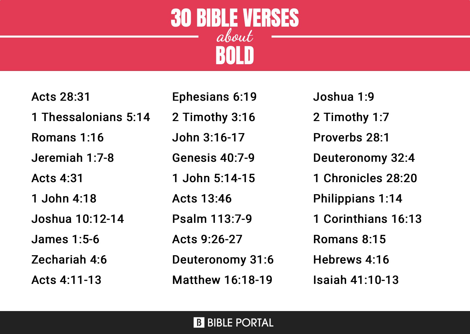 34 Bible Verses about Bold