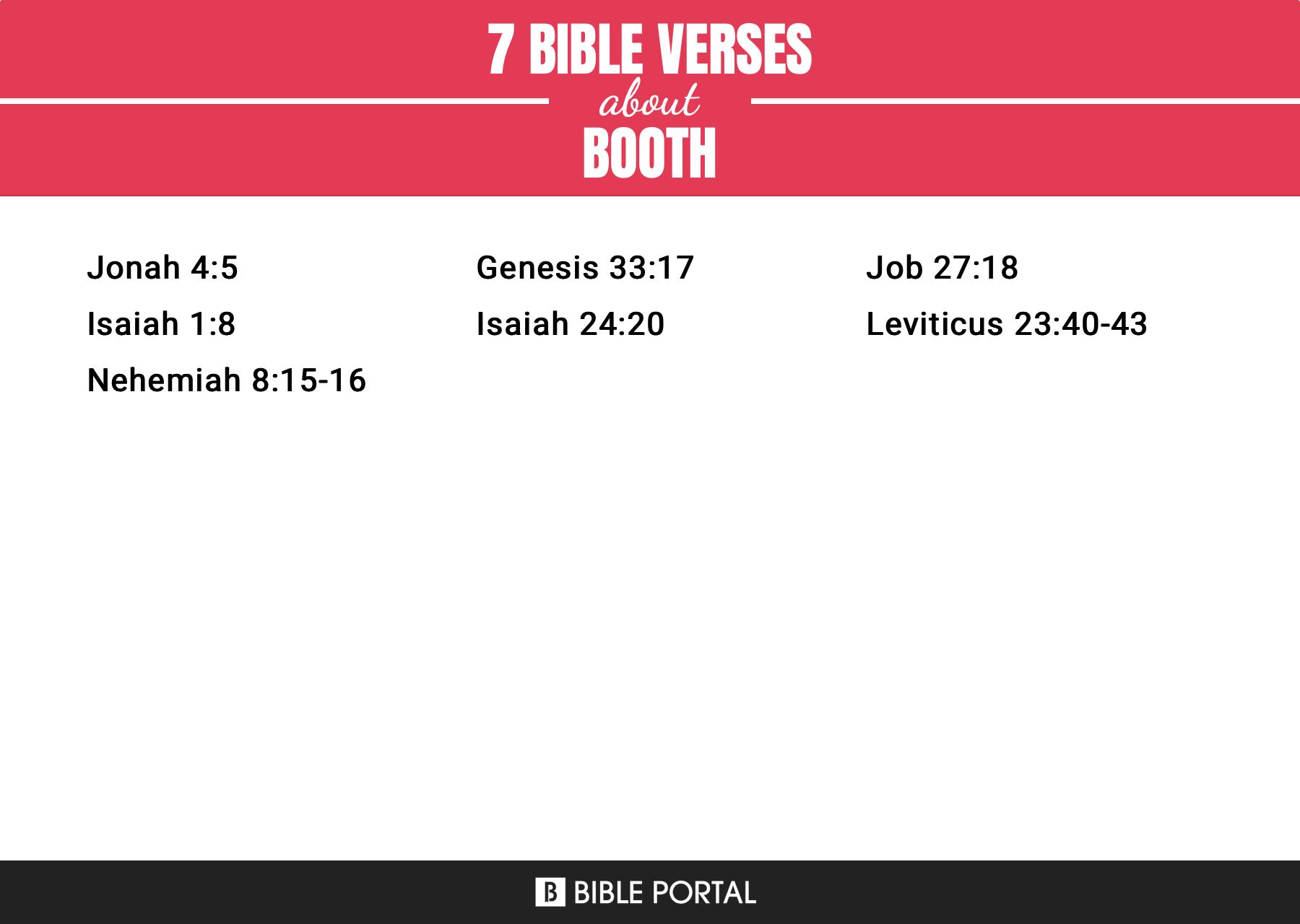 7 Bible Verses about Booth