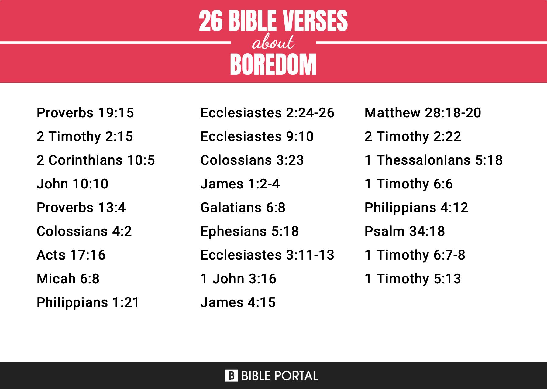 26 Bible Verses about Boredom
