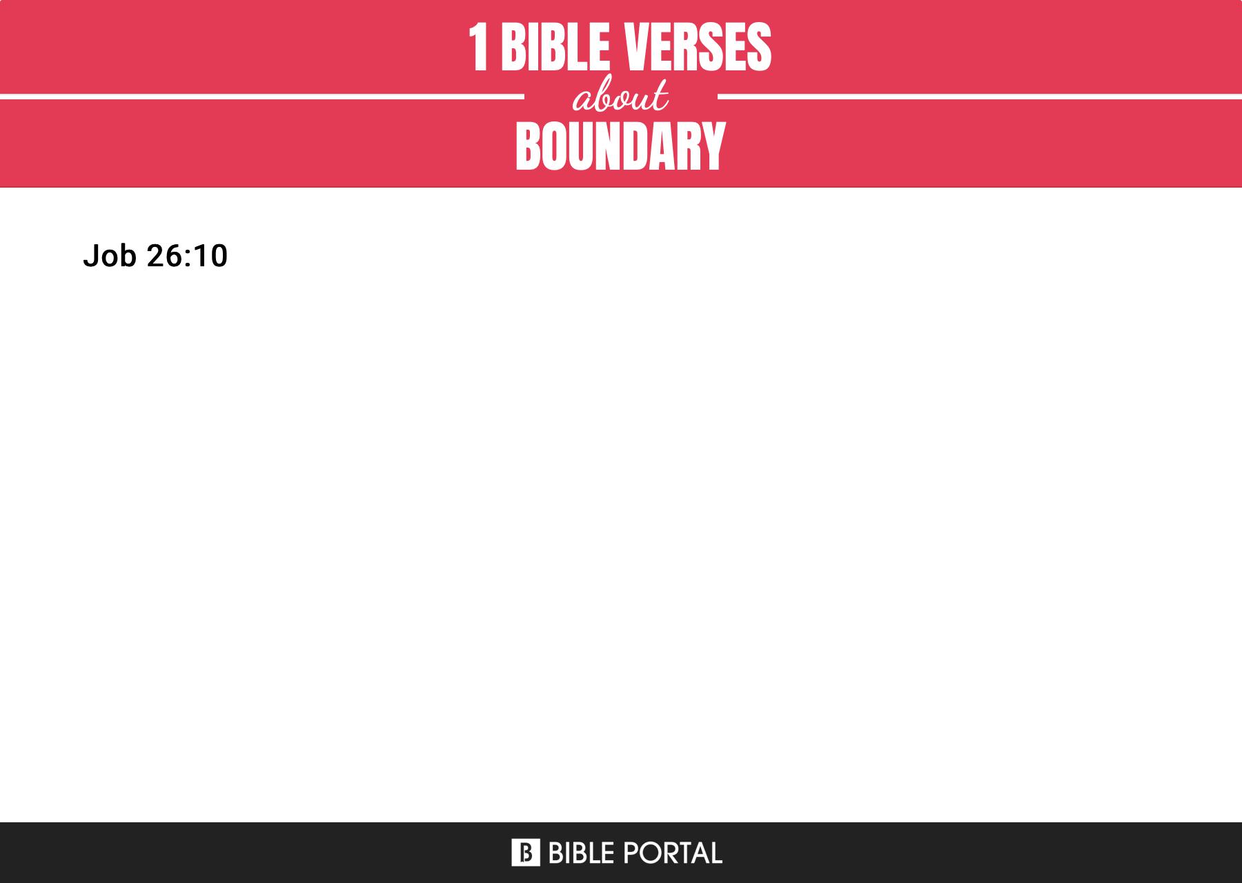 1 Bible Verses about Boundary