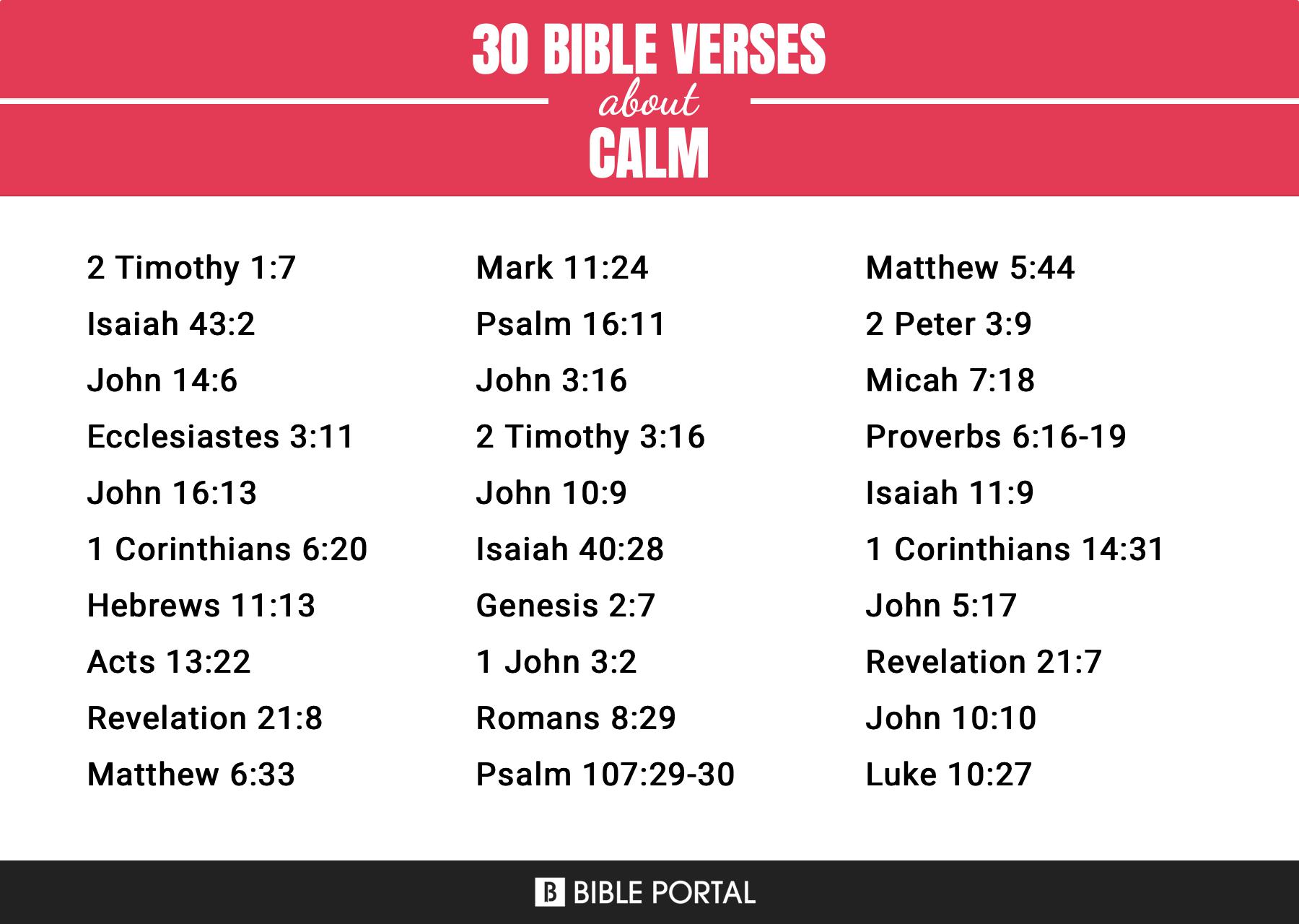 49 Bible Verses about Calm