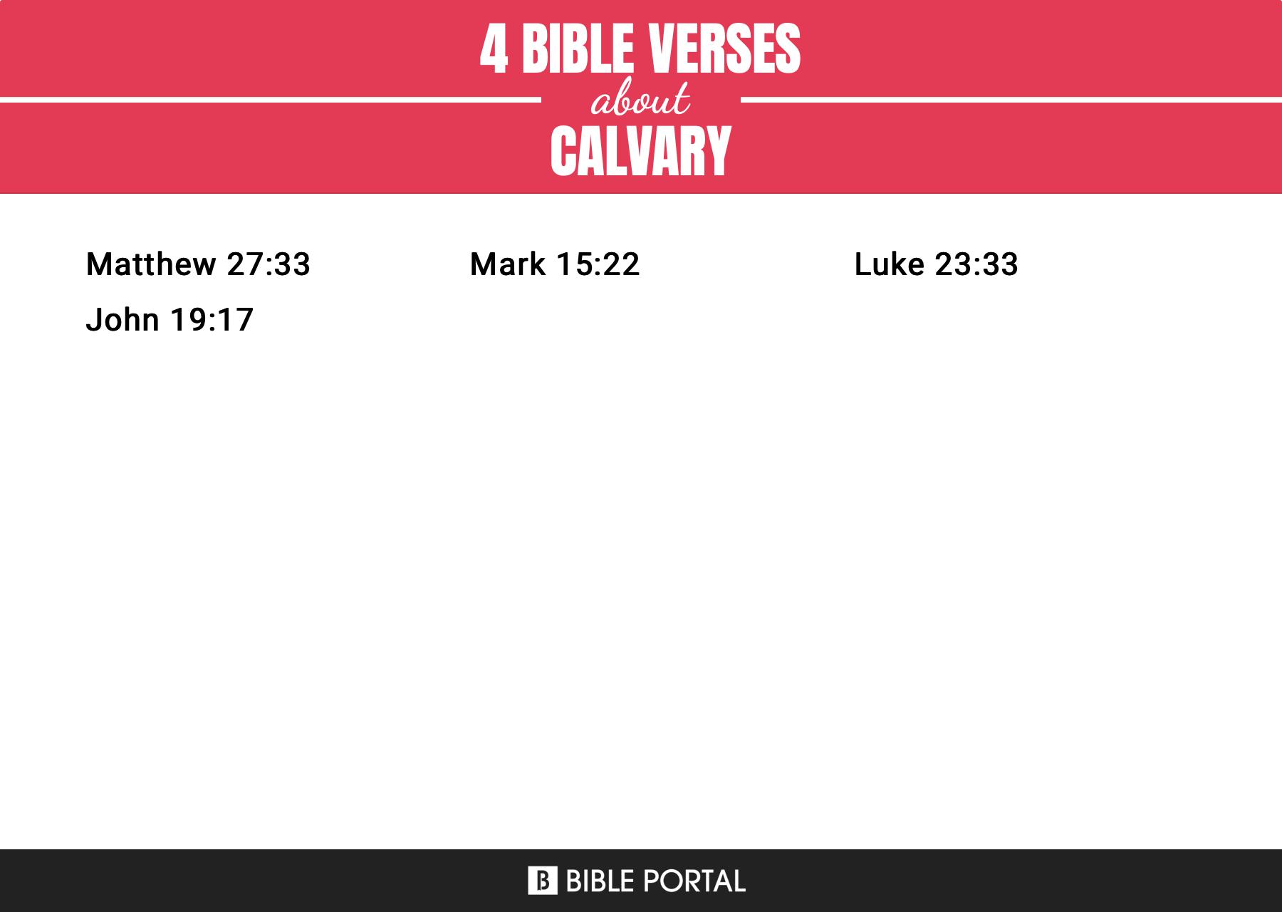 4 Bible Verses about Calvary