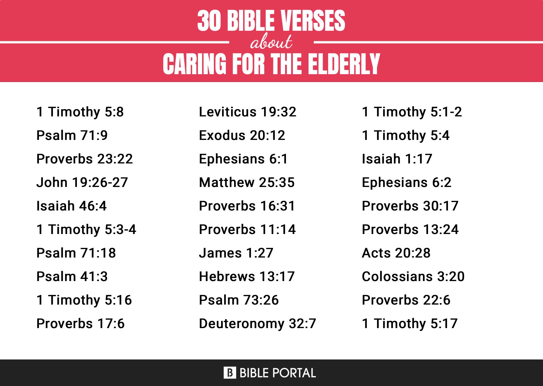 34 Bible Verses about Caring For The Elderly