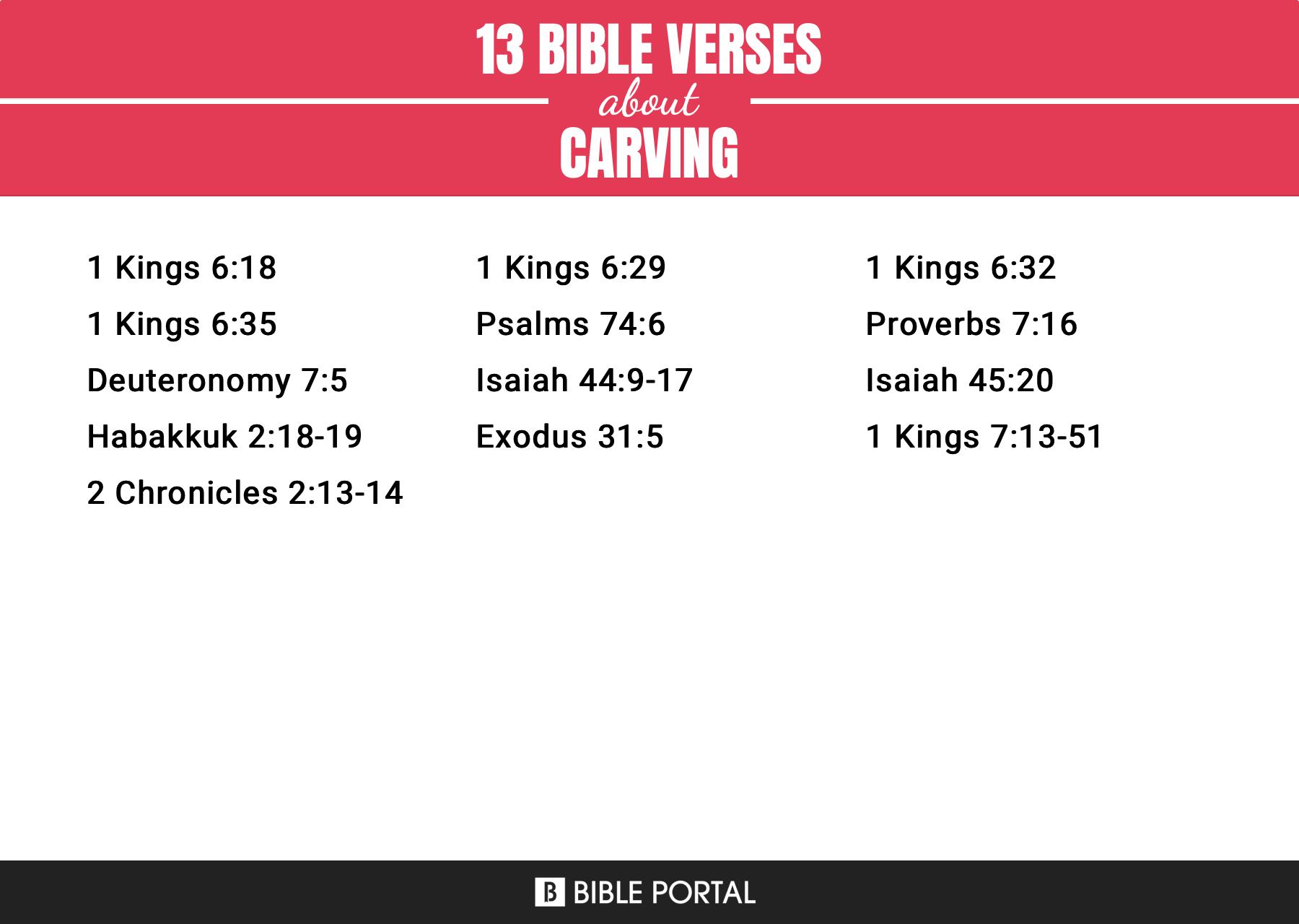 13 Bible Verses about Carving